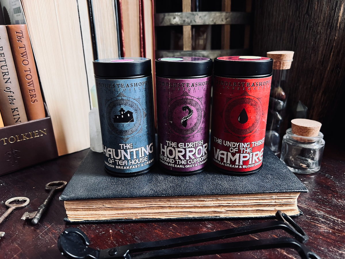 Sinister Steepings Tea Tins – Riddle's Tea Shoppe